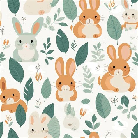 pattern many rabbits premium ai generated image