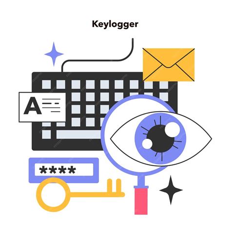 Premium Vector Keylogger Keystroke Logging Dangerous Malware Recording The Keys Struck On A