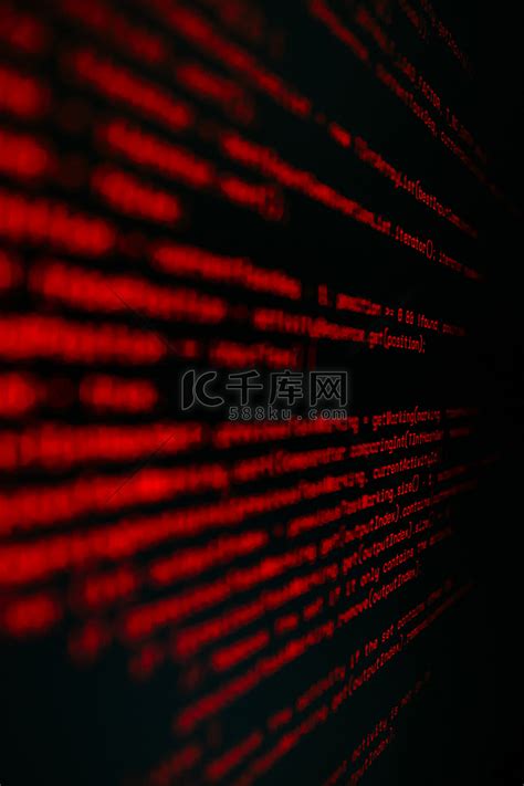 黑底红字部分代码的背景高清摄影大图 千库网