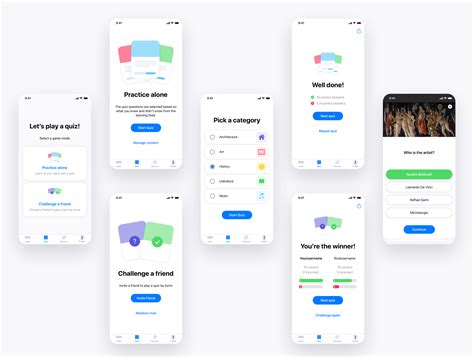 dribbble quiz ios app by julia rosich