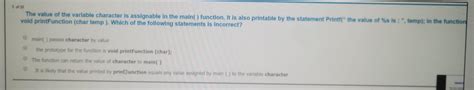 Solved Of The Value Of The Variable Character Is Chegg