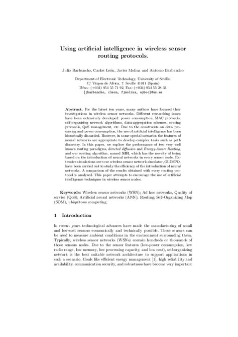 Pdf Using Artificial Intelligence In Wireless Sensor Routing Protocols