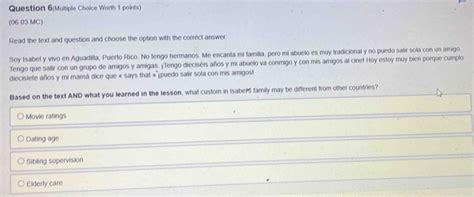 Solved Question 6 Multiple Choice Worth 1 Points 06 03 Mc Read The