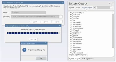Project Transfer Using Native Xml Enterprise Architect User Guide