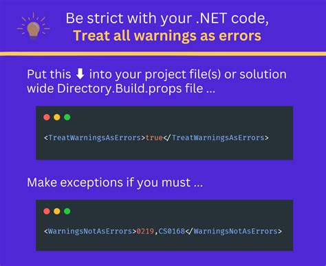How To Treat All Warnings As Compile Errors In Net