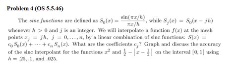 Solved The Sinc Functions Are Defined As