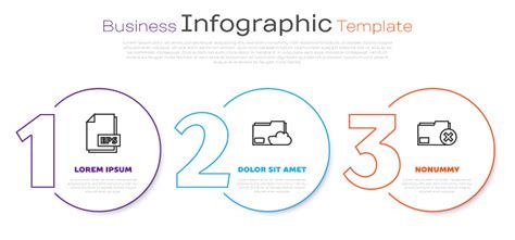 Set Line Eps File Document Cloud Storage Text Document Folder And Delete Folder Business