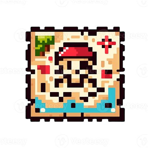 Pixel Art Pirate Treasure Map Concept 42900002 Png