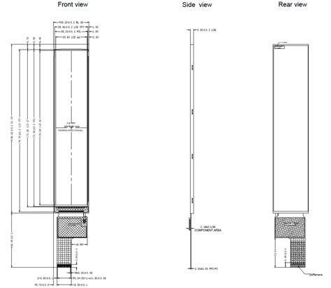 7 0 Inch 280 1424 Vertical Bar Type Color TFT LCD With MIPI Interface