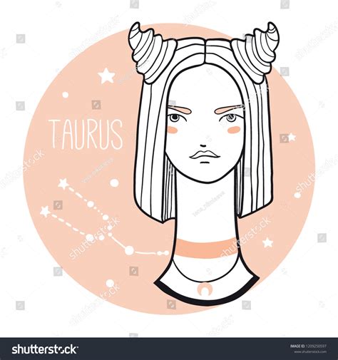 Taurus Girl Sketch Style Woman Zodiac Stock Vector Royalty Free 1209250597 Shutterstock
