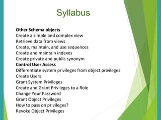 Oracle Training Tutorial For Beginners PPT