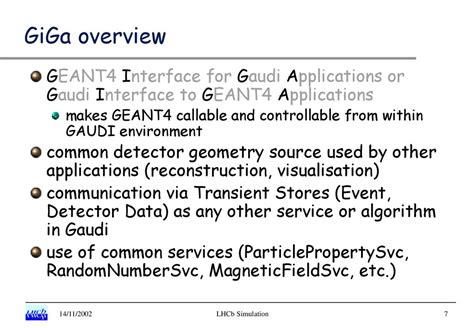 gauss geant4 based simulation for lhcb ppt download