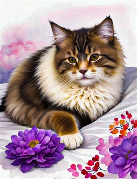 Premium AI Image | beautiful fluffy cat in bed