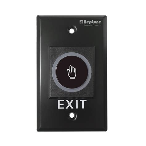 Neptune Touchless Exit ANSI NO NC C LED 0 7mm SS 12 24V BLACK Neptune Touchless Exit Buttons