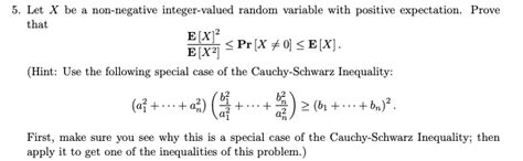 Solved 5 Let X Be A Non Negative Integer Valued Random