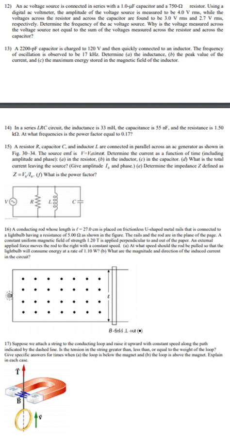 Solved 12 An Ac Voltage Source Is Connected In Series With A 1 0µF 1 Answer Transtutors