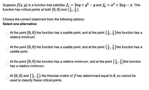 solved suppose f x y is a function that satisfies