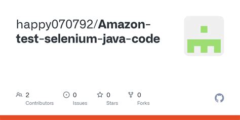 Github Happy070792amazon Test Selenium Java Code