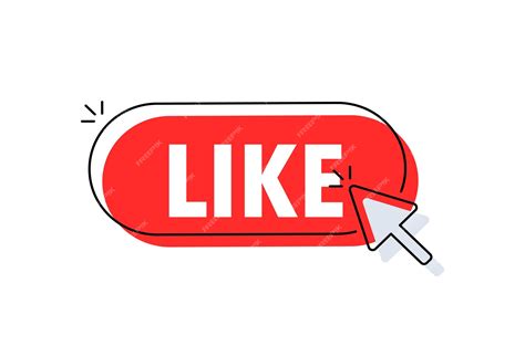 Premium Vector Like Button With Cursor Pointer Click Vector Web Button