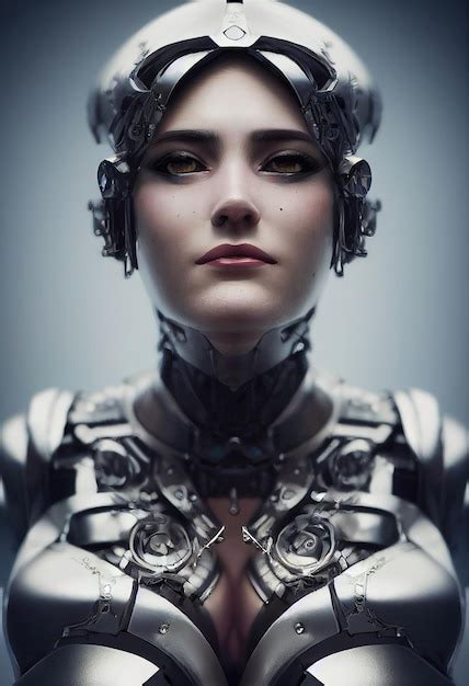 Premium Photo Portrait Of A Futuristic Female Robot An Artistic