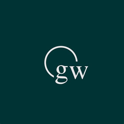 Gw Initial Monogram Logo With Circle Style Design 25509589 Vector Art