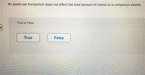 solved an asset use transaction does not affect the total