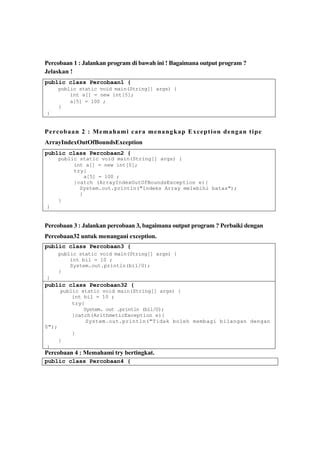 Penanganan Kesalahan Menangkap Exception PDF