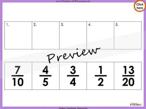 Comparing And Ordering Fractions Year 6 Teaching Resources