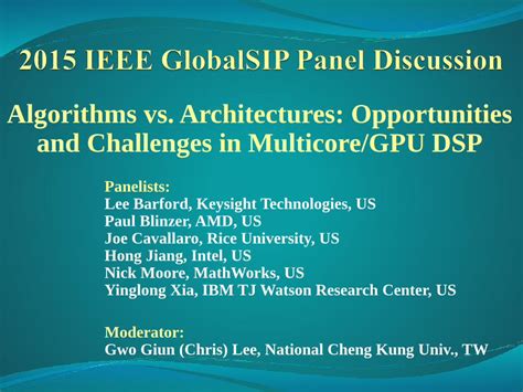 Pdf Algorithms Vs Architectures Opportunities And Challenges