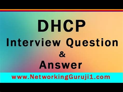 Question and Answer in dhcp || interview questions and answers on dhcp - YouTube