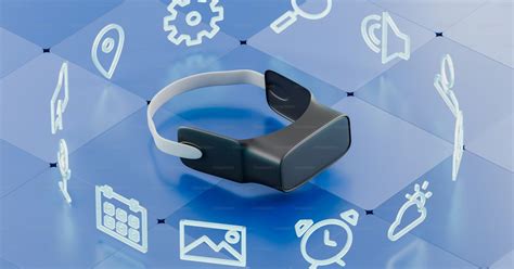 아이콘으로 둘러싸인 가상 현실 헤드셋 사진 Unsplash의 기술 이미지