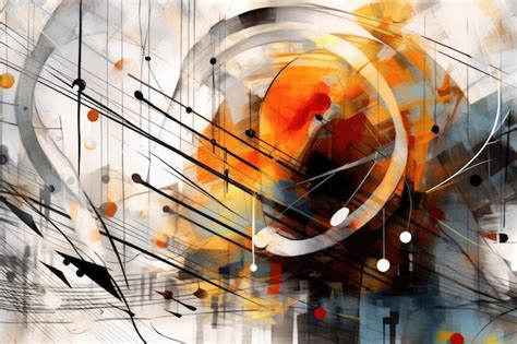 Premium Ai Image Symphony Of Musical Notes Visualized Through Abstract Lines And Shapes