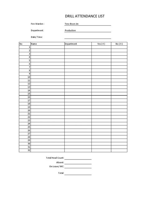 Printable Fire Drill Log Sheet Pdf