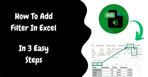 How To Add Filter In Excel In 3 Easy Steps