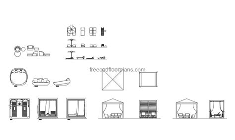 Resort Furniture Free Cad Drawings