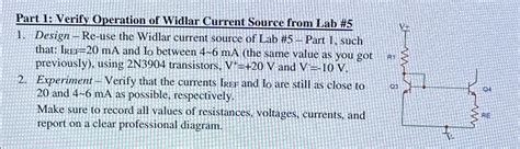 solved part 1 verify operation of widlar current source