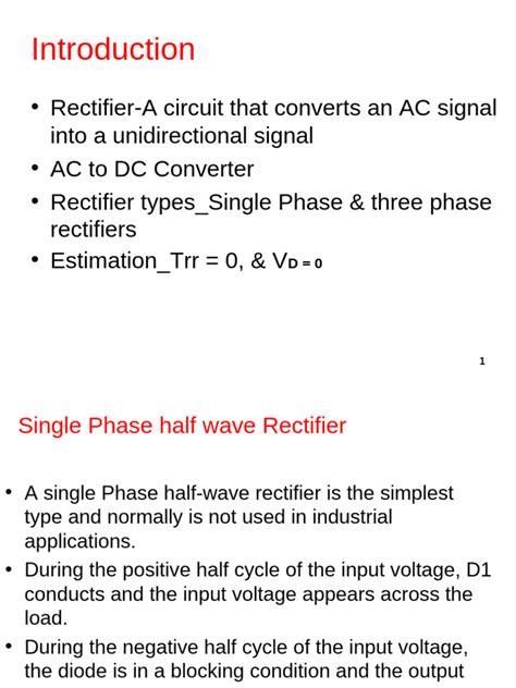 Chap 3 Single Phase Half Wave Rectifier Pdf Rectifier