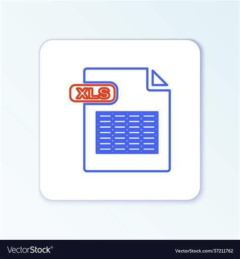 Line Xls File Document Download Xls Button Icon Vector Image