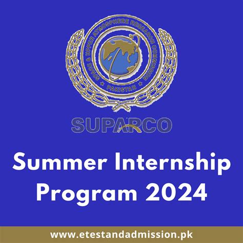 Suparco Summer Internship Program 2024 Etest And Admission