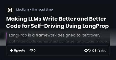 Making Llms Write Better And Better Code For Self Driving Using Langprop Rlocalllm