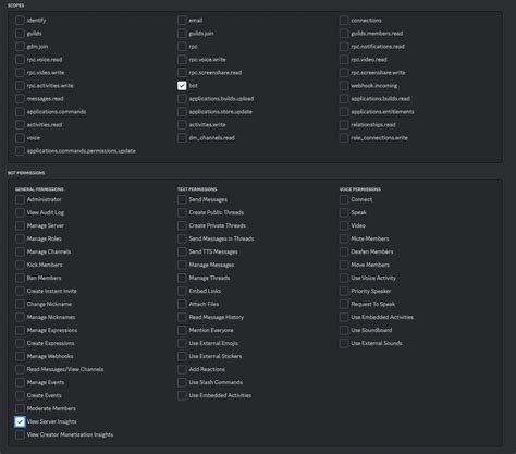how to access server insights using a bot r discordapp