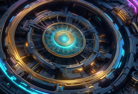 Abstract Sci Fi Neutron Electron Patterns With Neon Glow Intricate Artsy Sci Fi Fantasy Art