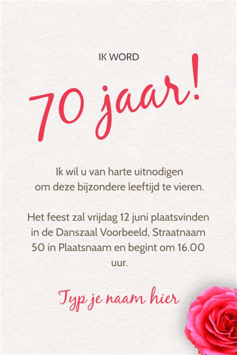 Uitnodiging 70 Jaar Luckz Verjaardag Uitnodigingen Maken 70 Jaar
