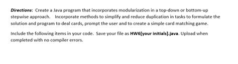 Solved Directions Create A Java Program That Incorporates