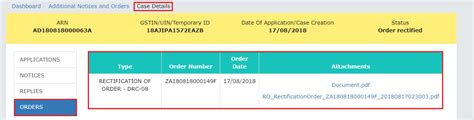 User Manual Filing Application For Rectification Of Order