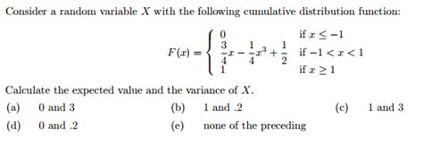solved consider a random variable x with the following