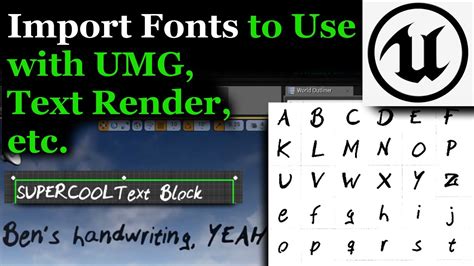 ue4 tutorial import fonts for umg text render etc youtube