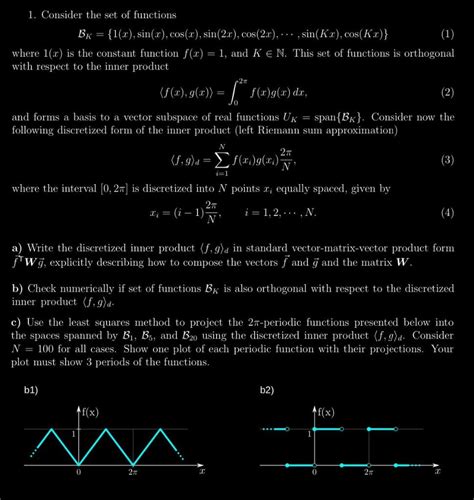 Solved 1 Consider The Set Of Functions