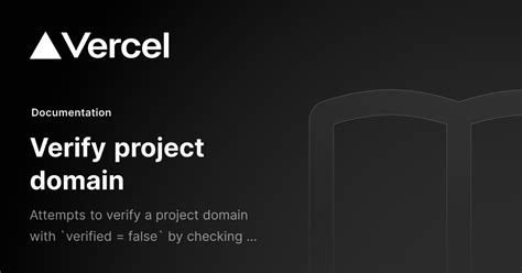 Verify Project Domain Vercel Api Docs