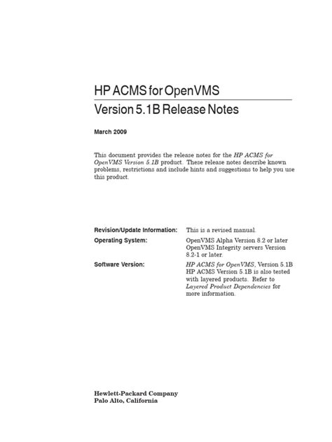 hp acms for open vms version 5 1b release notes pdf parameter